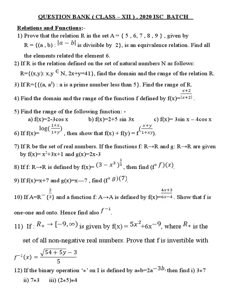 Class 12 Hot Ques 1 For Isc-2020 | PDF | Determinant | Matrix (Mathematics)