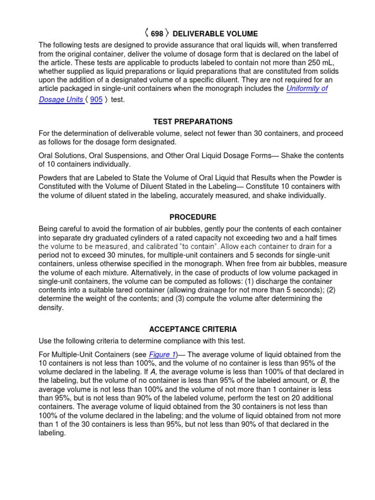 Deliverable Volume | PDF | Volume | Liquids