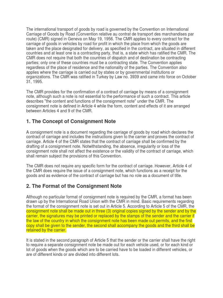 Consignment Note As A Legal Contract How Read | PDF | Bill Of Lading ...