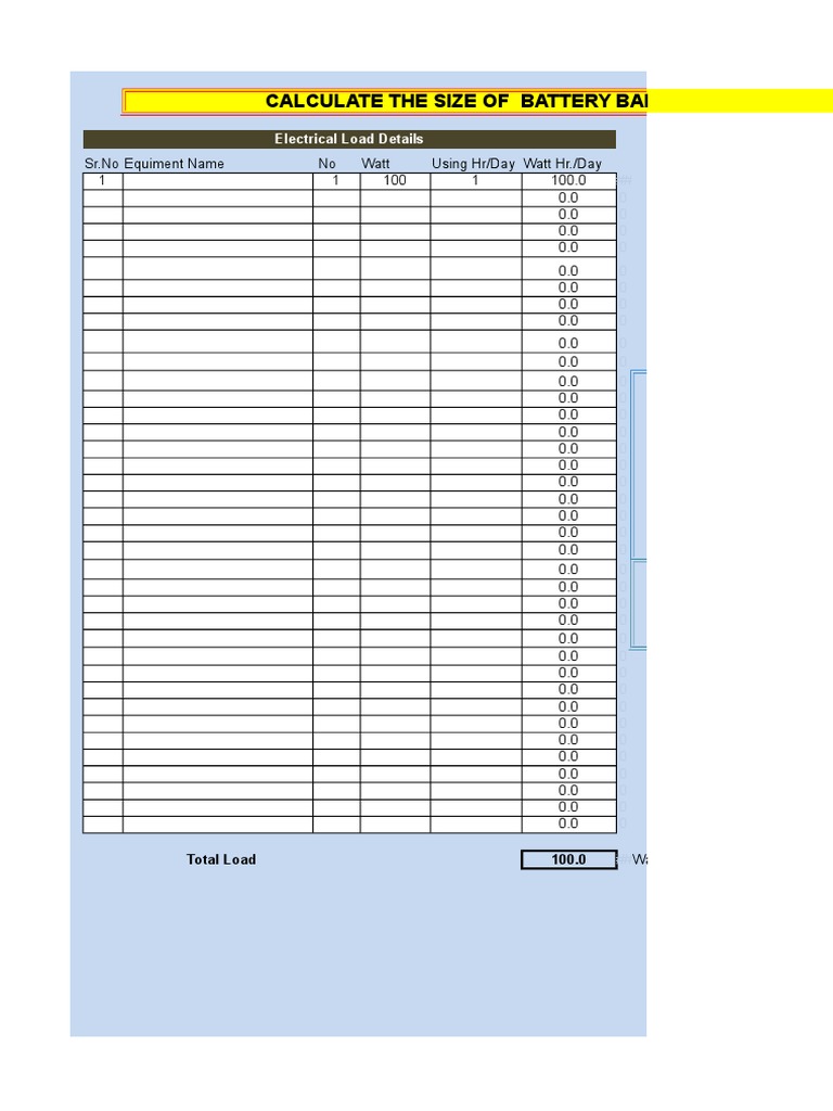 Battery Bank Calculator | PDF | Power Inverter | Voltage