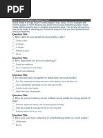 FOMO Questionnaire | PDF | Social Networking Service | Smartphone