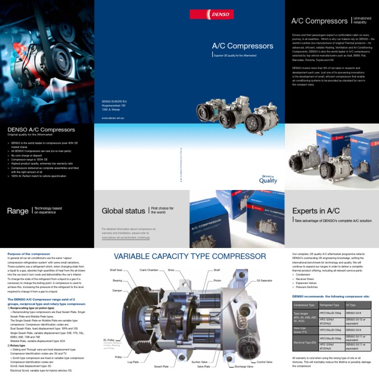 Swash Plate Compressor PDF | PDF | Air Conditioning | Engineering ...