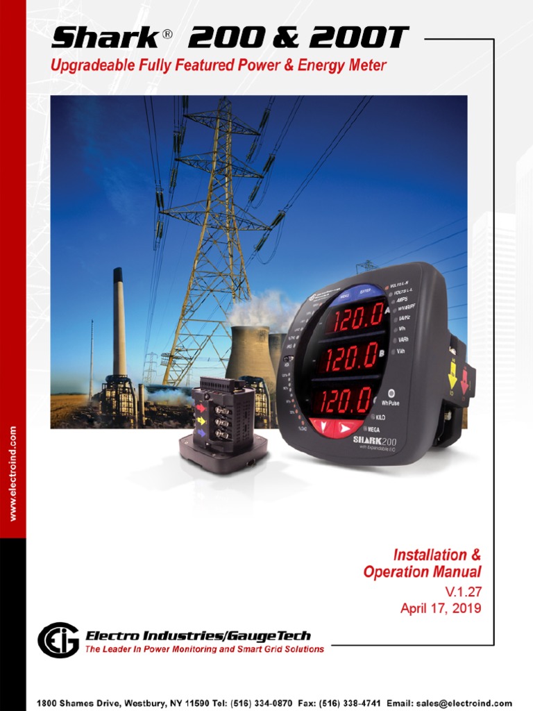 Shark 200 Data Logging Power and Energy Meter User Manual E149701 PDF ...