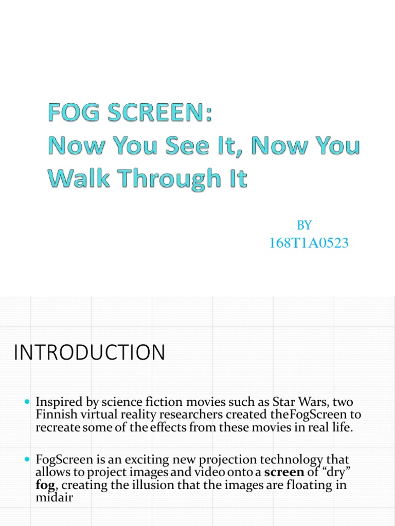 Fog Screen | PDF | Fog | Virtual Reality