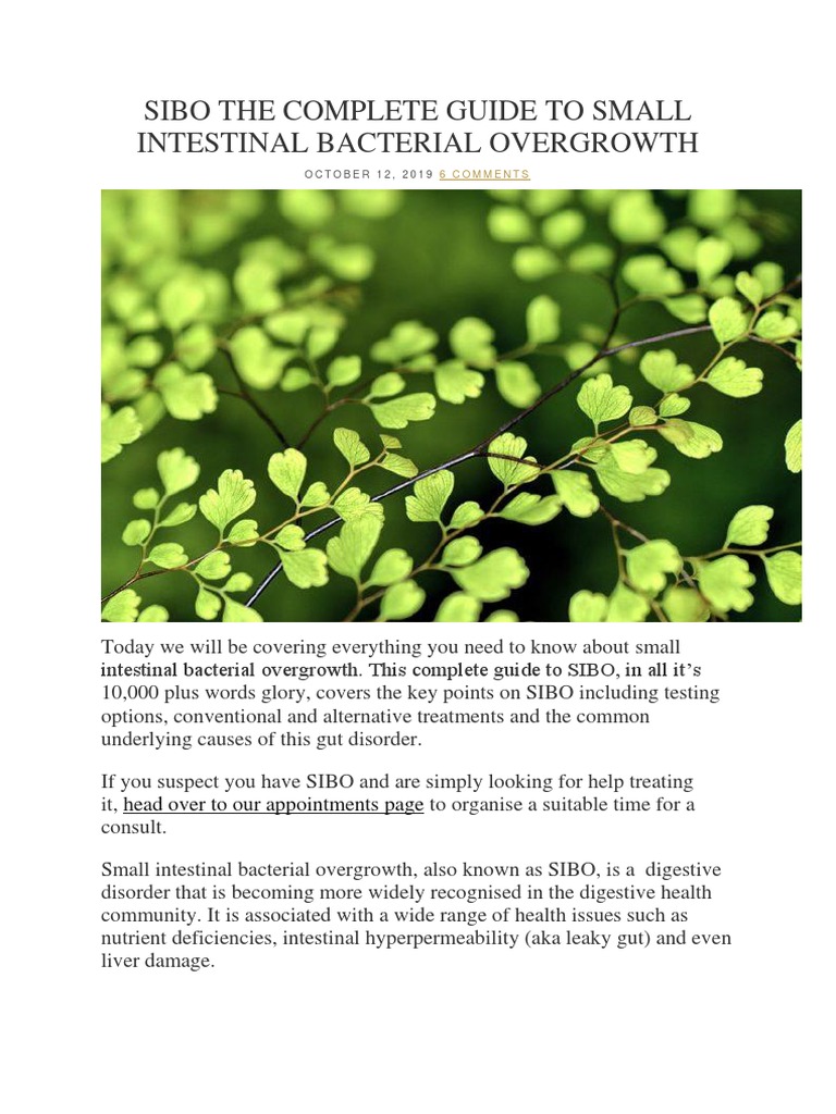 Sibo The Complete Guide To Small Intestinal Bacterial Overgrowth | PDF ...