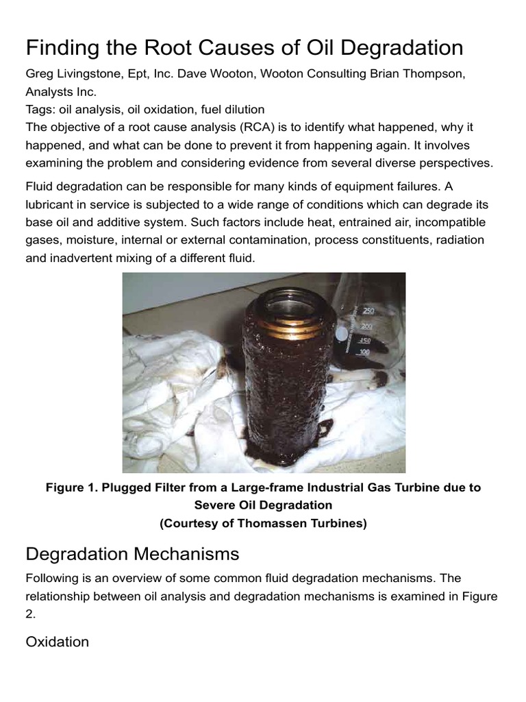 Finding The Root Causes of Oil Degradation | PDF | Nuclear Magnetic ...