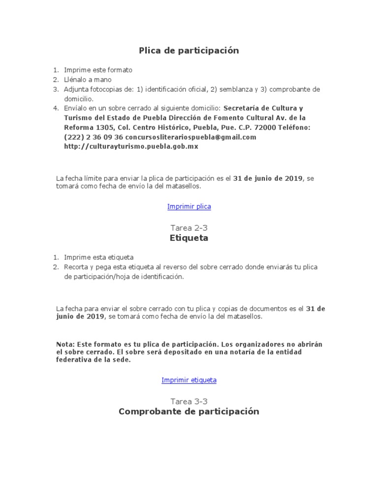 Información para Las Plicas | PDF