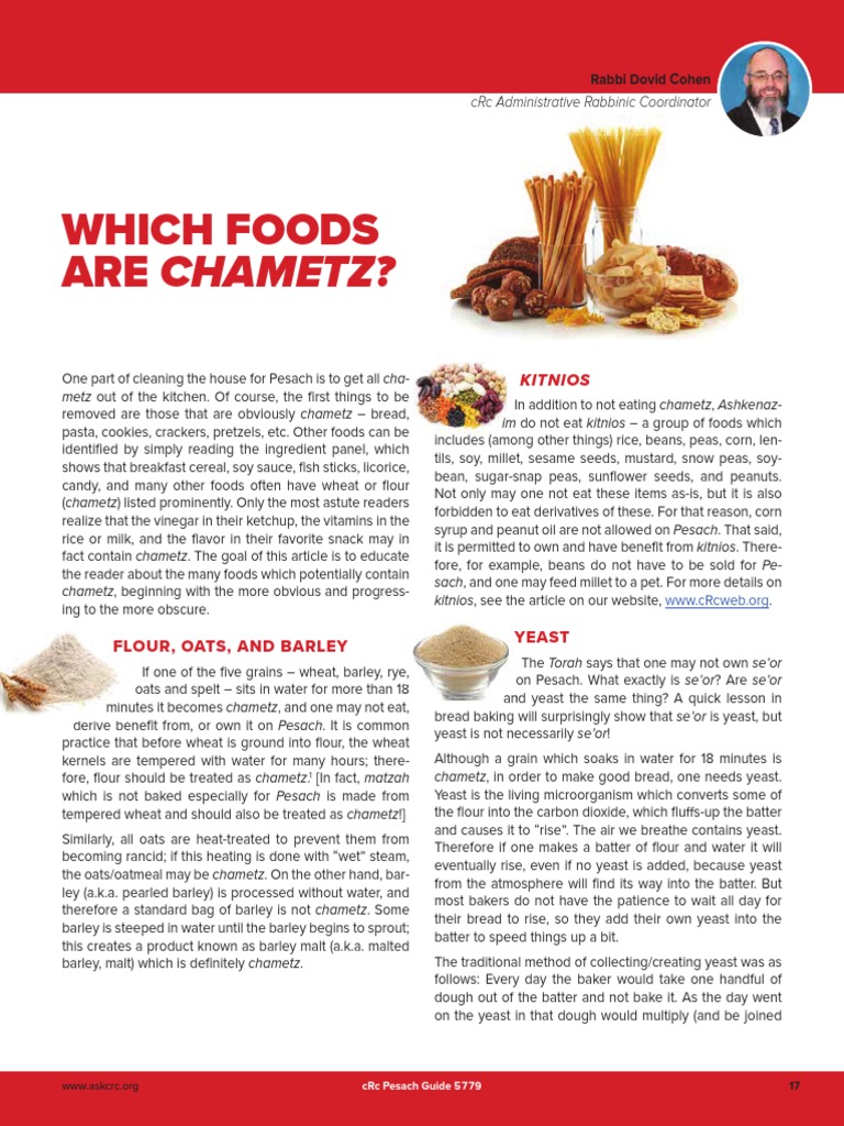 Pesach Chametz Guide for Observers | PDF | Vinegar | Passover
