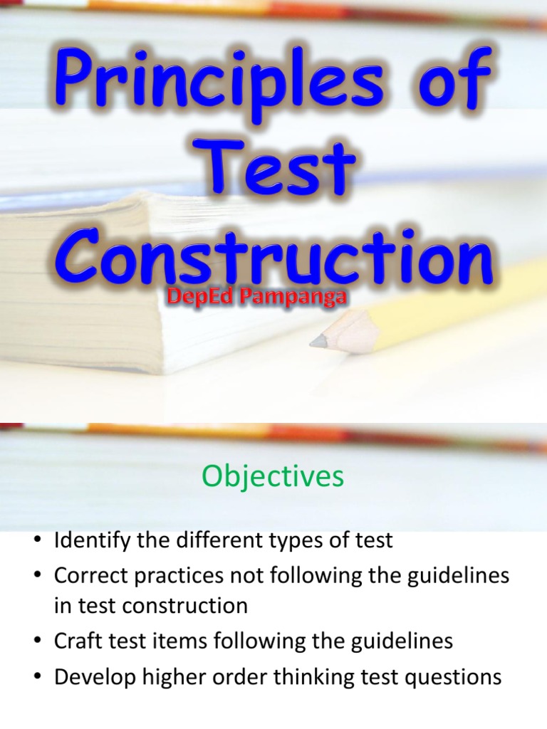 Principles of Test Construction 1 | PDF | Question | Test (Assessment)