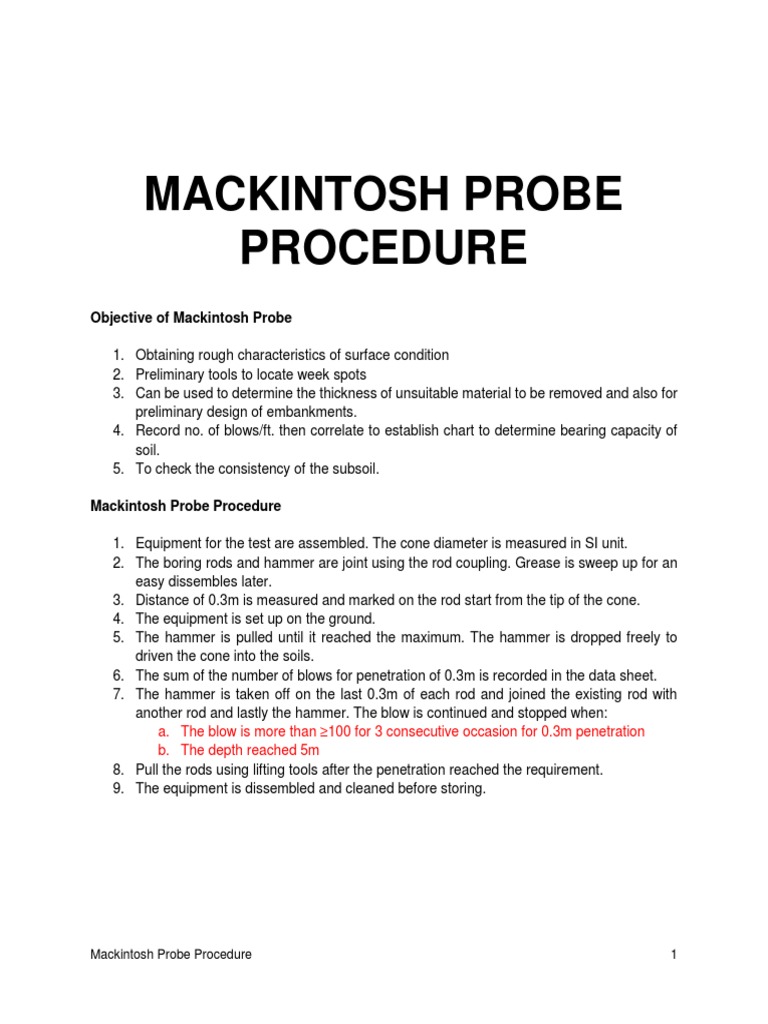 Mackintosh Probe Procedure | PDF