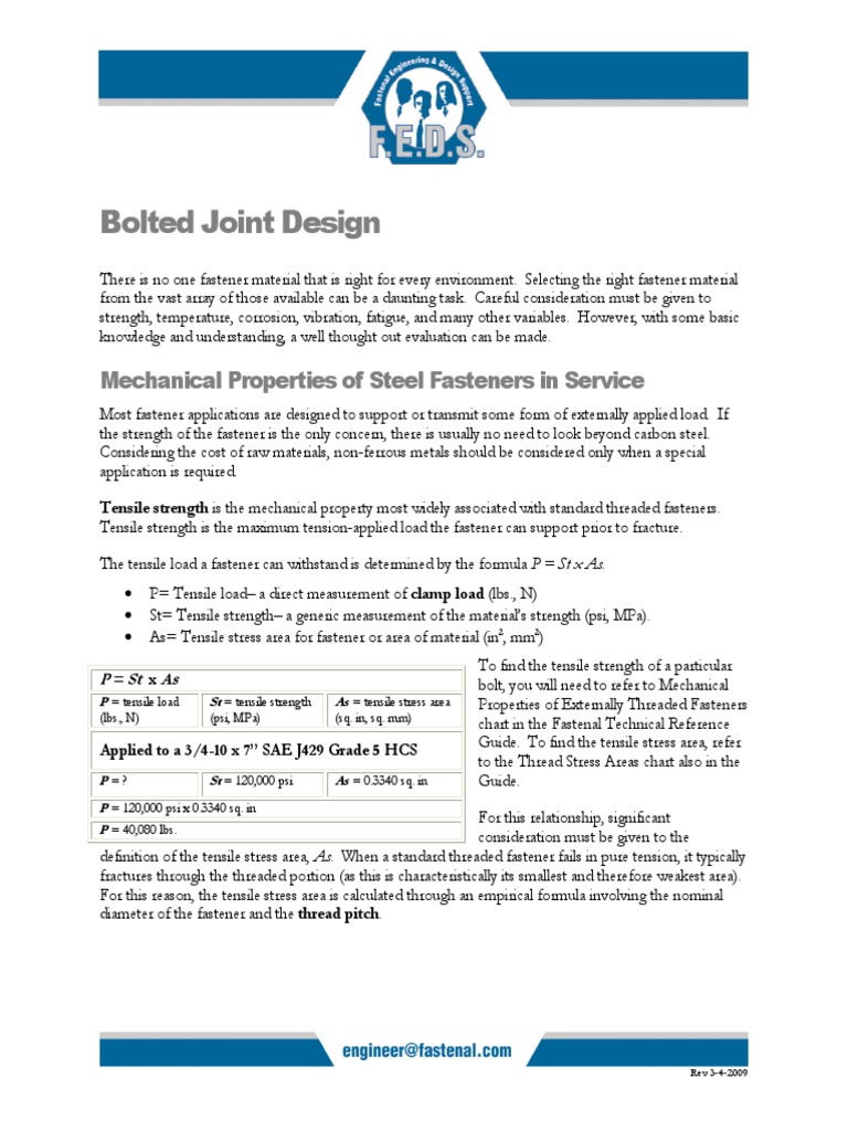 Article - Bolted Joint Design | PDF | History