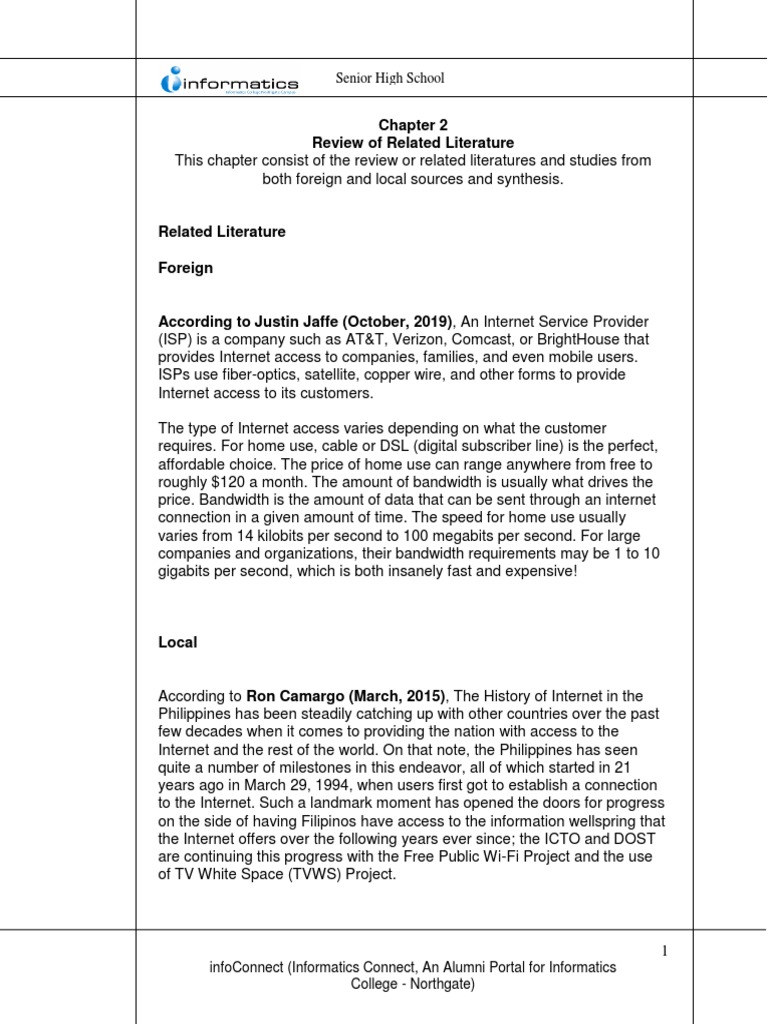 Chapter 2 Research Revised | PDF | Internet Service Provider | Internet ...