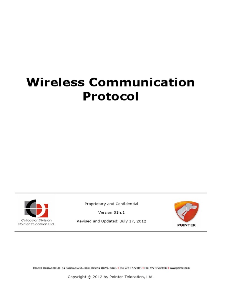 Cellocator Wireless Communication Protocol v31h (Rev1) | PDF | Byte | Transmission Control Protocol
