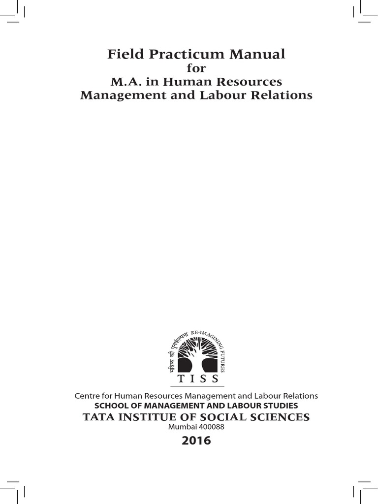 Field Work Practicum Manual-2016 | PDF | Mentorship | Strategic Management