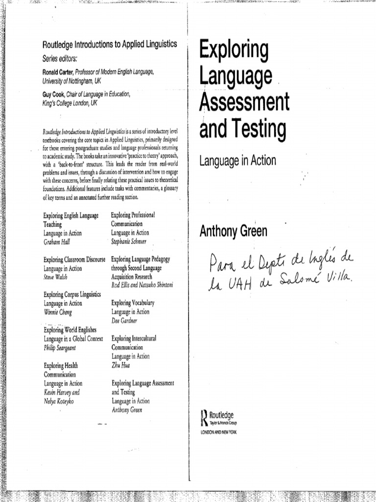 Exploring Language Assessment and Testing PDF | PDF