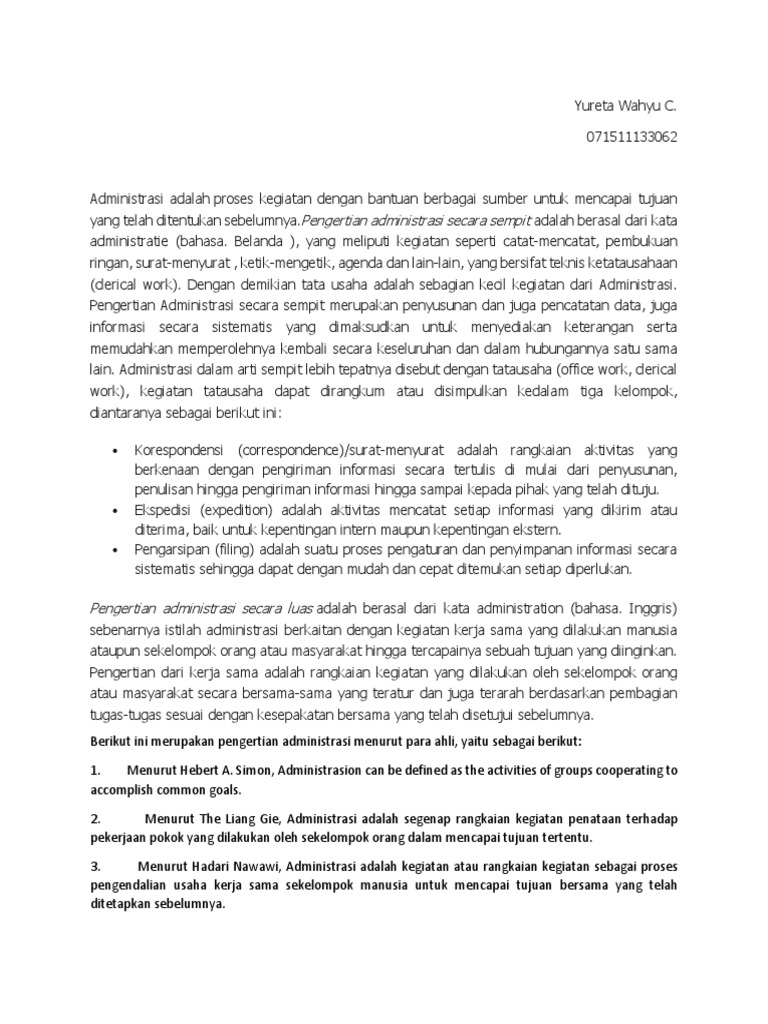 Dasar-dasar Administrasi dan Manajemen | PDF | Karier & Perkembangan | Politik