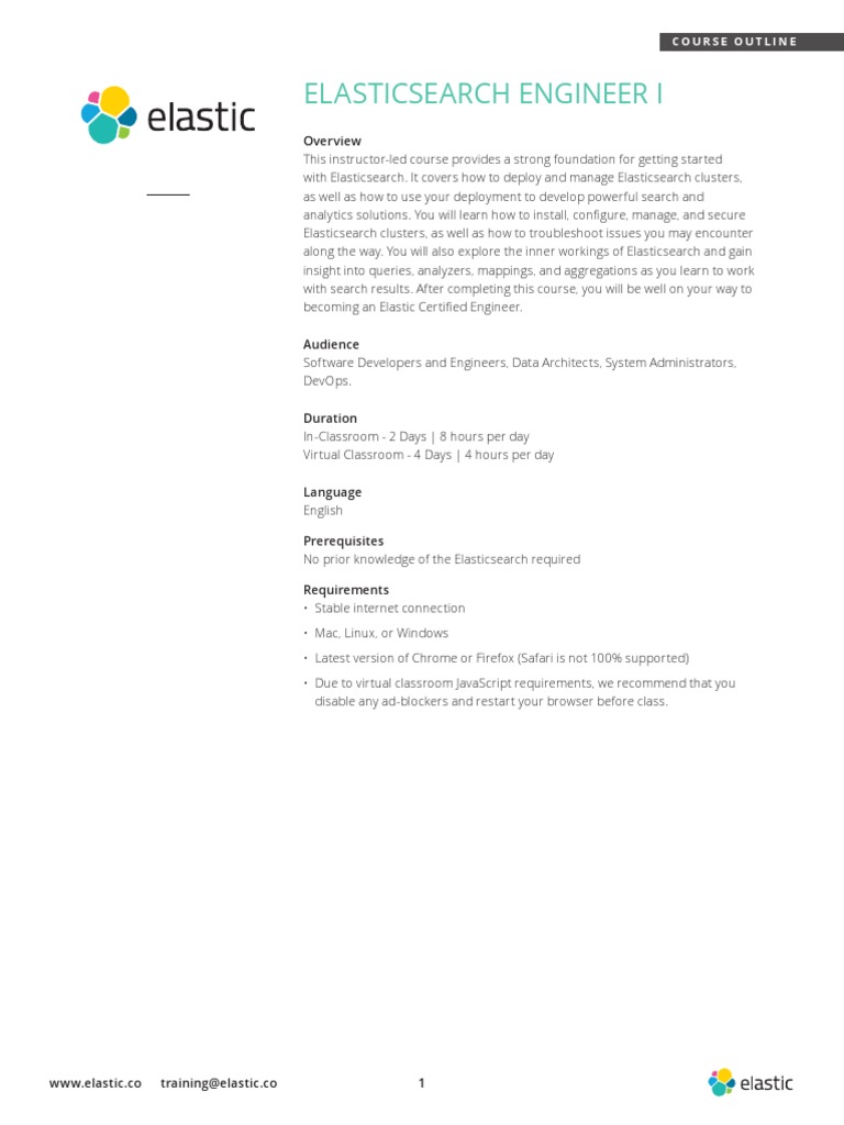 Elasticsearch Engineer I | PDF | Software | Digital Technology