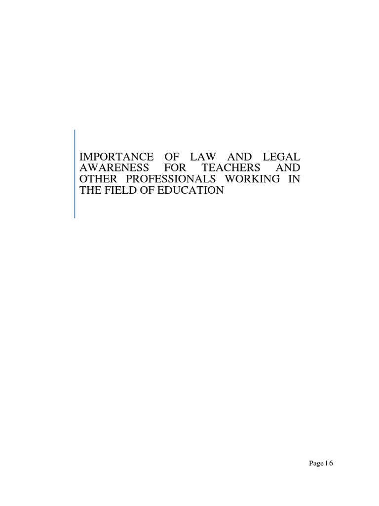 Importance of Law and Legal Awareness For Teachers | PDF | Teachers ...