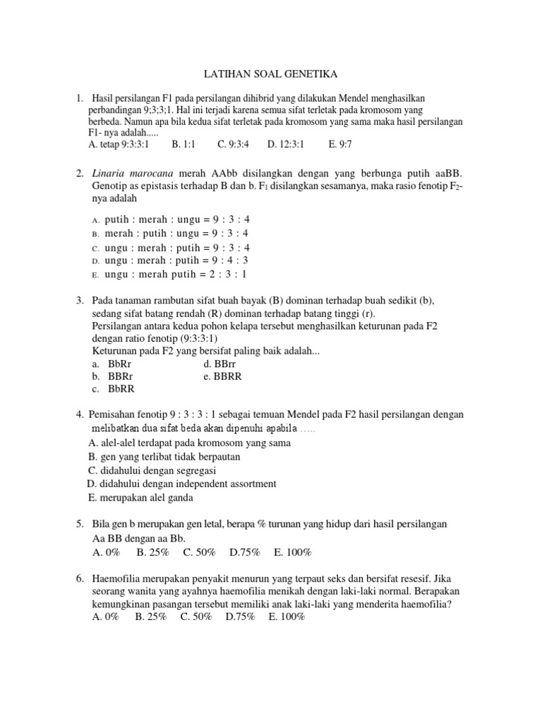 Latihan Soal Genetika | PDF