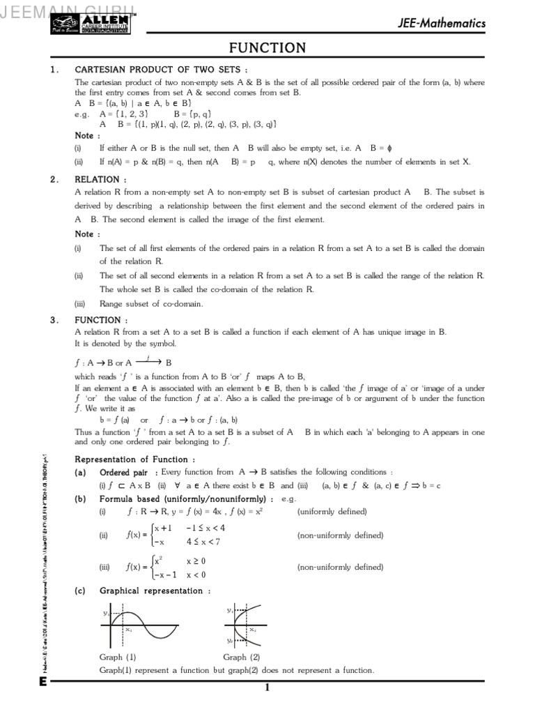 Function Iitianscareer PDF | PDF | Function (Mathematics) | Set ...