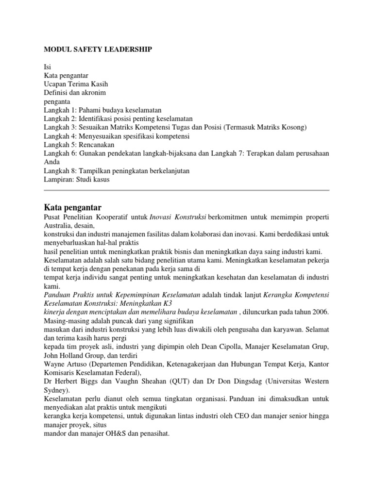 Modul Safety Leadership | PDF | Bisnis