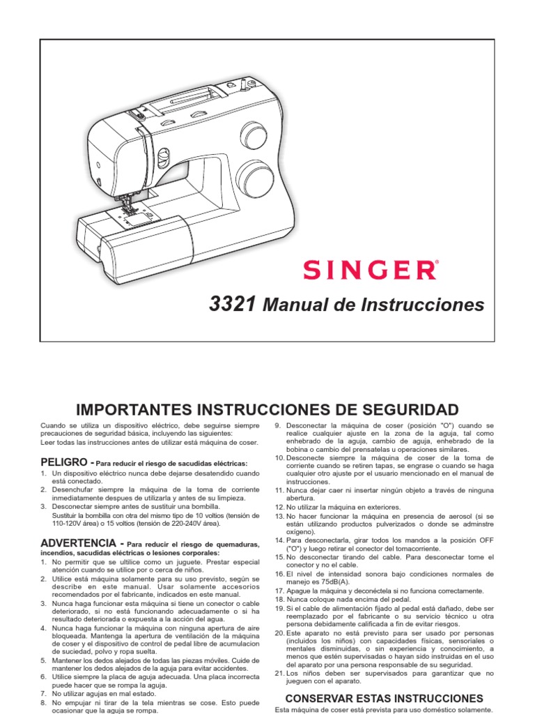 Singer Talent 3321 Es | PDF | Máquina de coser | Textiles