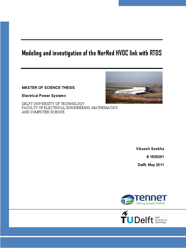 Modeling and Investigation of The NorNed HVDC Link With RTDS | PDF ...