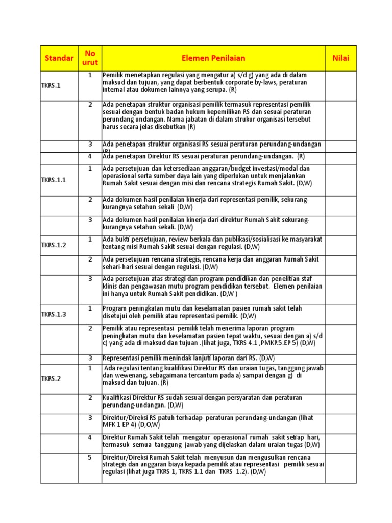 Instrumen Survey TKRS | PDF | Sains & Matematika