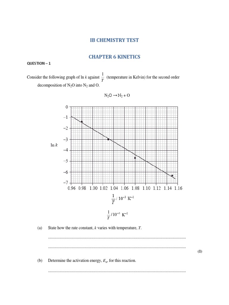 IB Chemistry Kinetics Exam Questions | PDF | Reaction Rate | Chemical ...