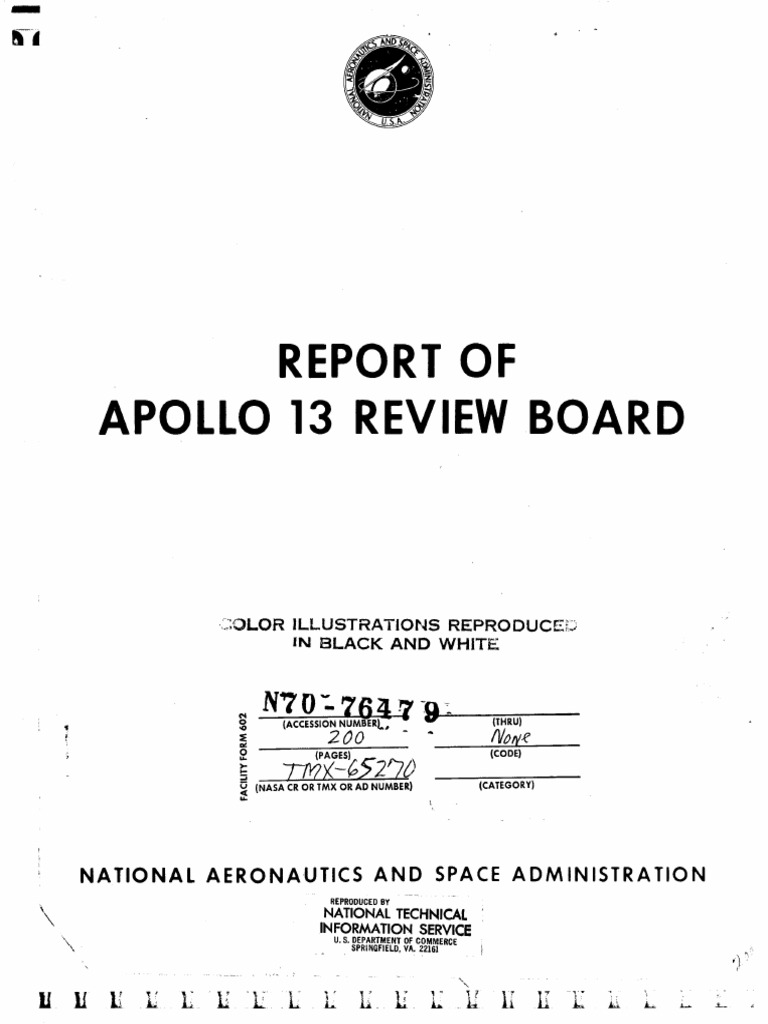 Report of Apollo 13 Review Board Final Report | PDF | Apollo Program ...