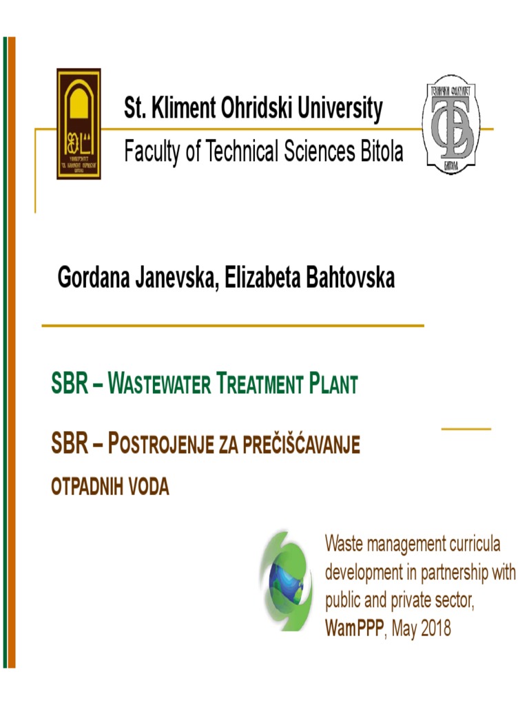 SBR – WASTEWATER TREATMENT PLANT: A Case Study on the Use of Sequencing ...