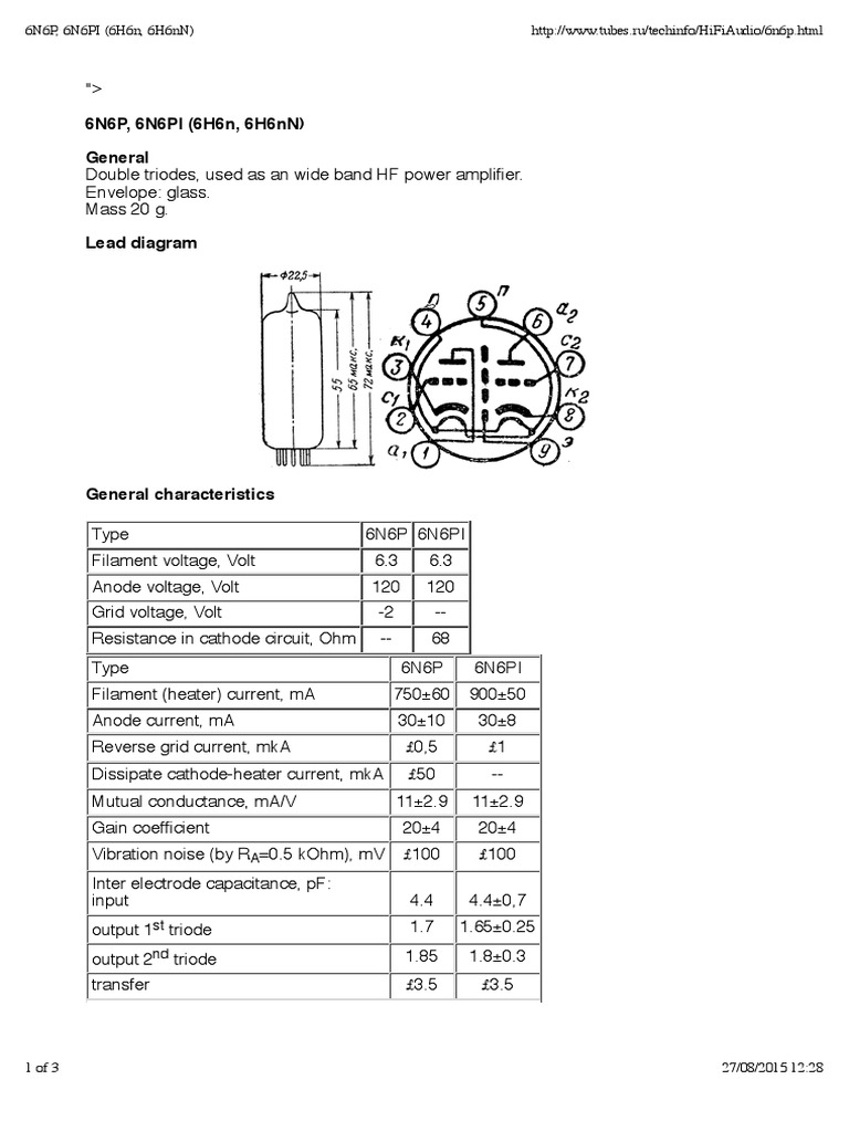 6n6p 6Н6П | PDF | Electronic Engineering | Electromagnetism