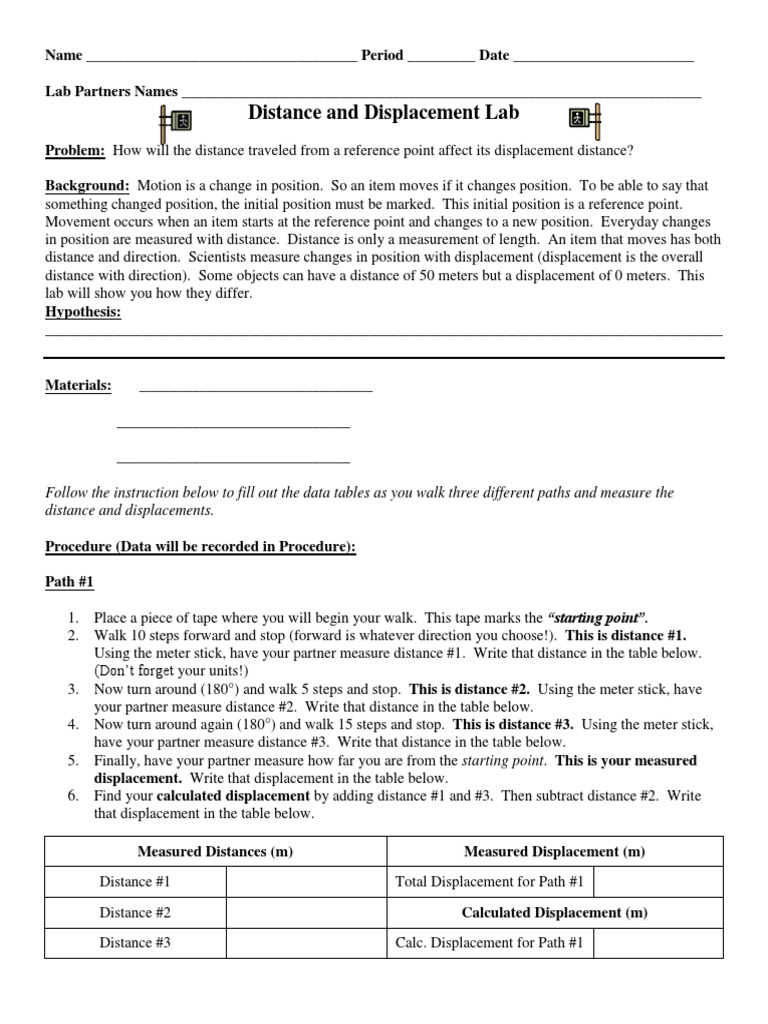 Distance vs. Displacement Lab Activity | PDF | Distance | Metre