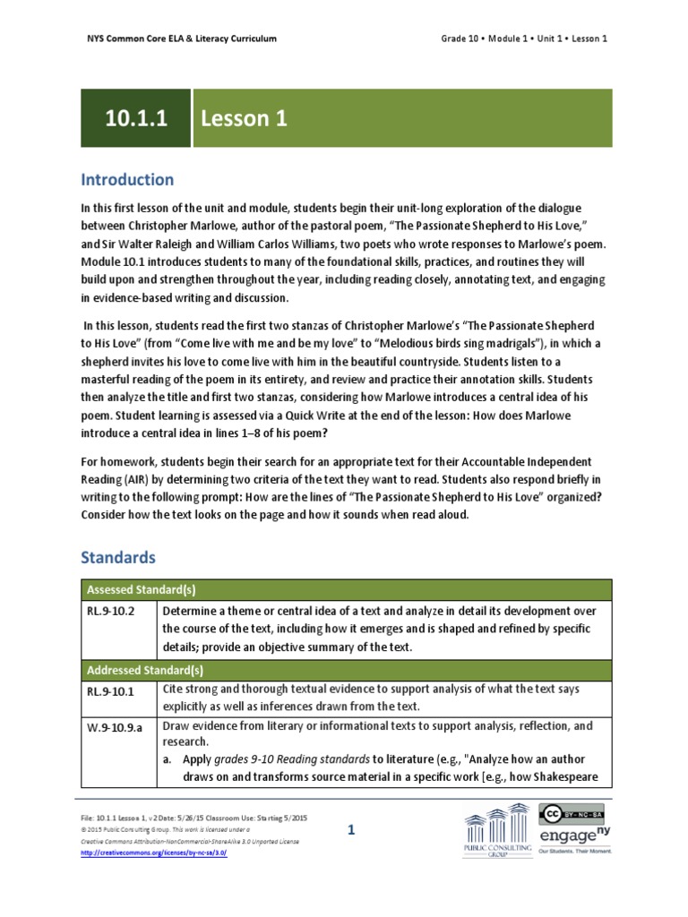 10 1 1 l1 | PDF | Common Core State Standards Initiative | Curriculum