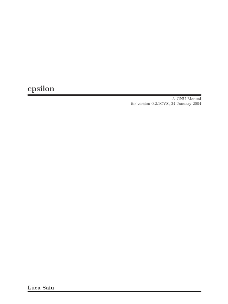 Epsilon | PDF