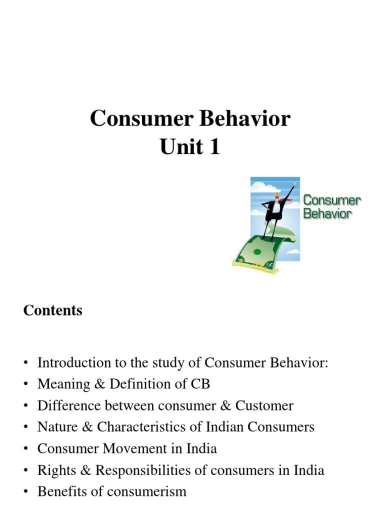 Unit 1 CB Ki | PDF | Consumerism | Consumer Behaviour