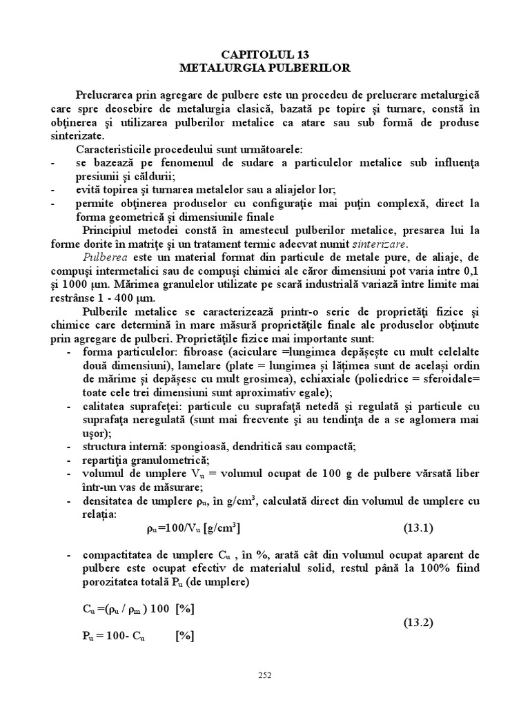 Pulberi Materiale Metalice | PDF