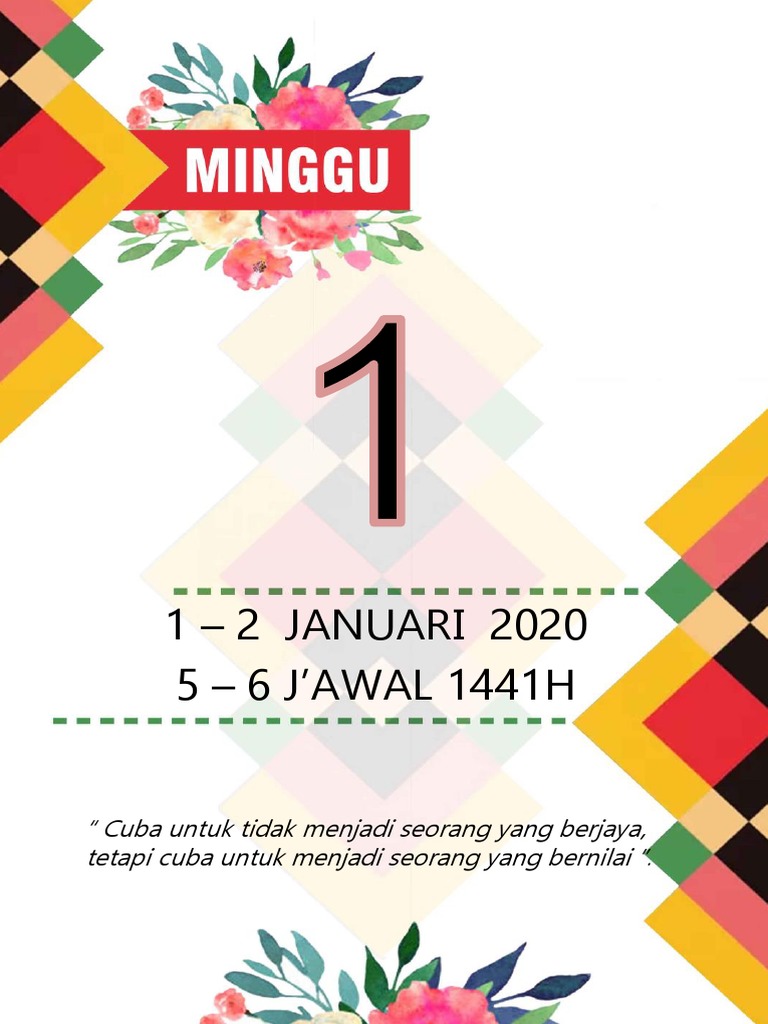 Divider Mingguan RPH Versi Abstrak 2020 | PDF