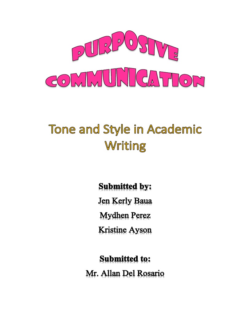 Tone and Style in Academic Writing | Download Free PDF | Citation | Apa ...