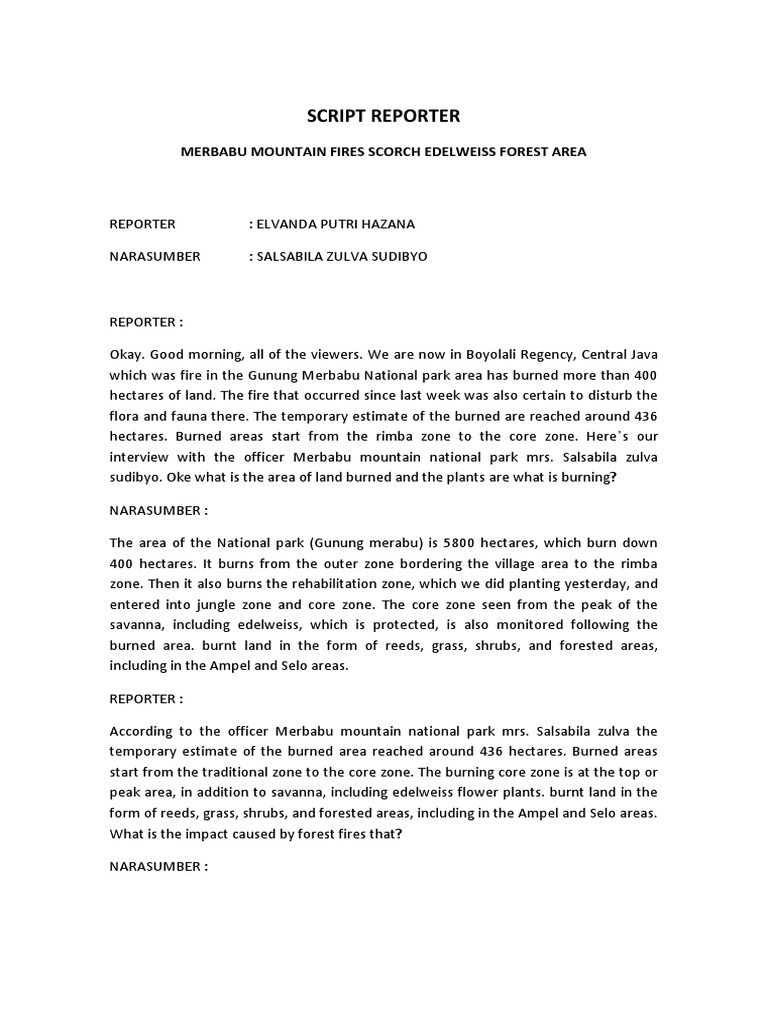Reporter Script | PDF | Wildfire | Biogeography