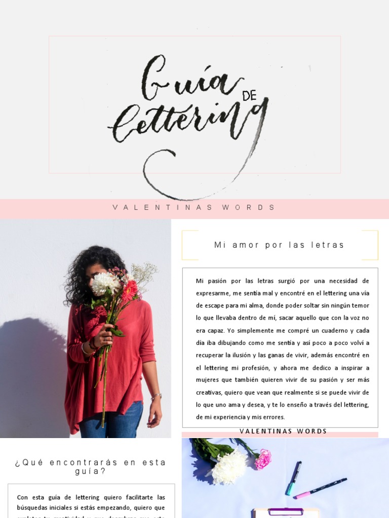 Guía de Lettering para Mujeres Creativas | PDF | Papel | Naturaleza