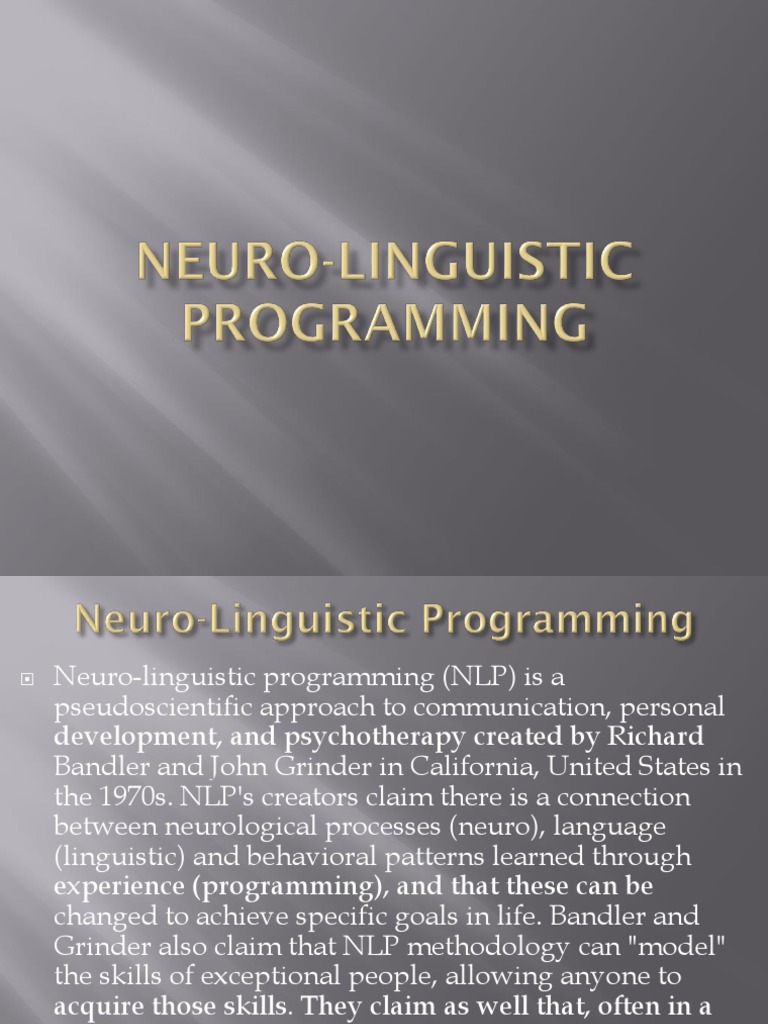 Neuro Linguistic Programming Pdf Quantum Computing Neuro