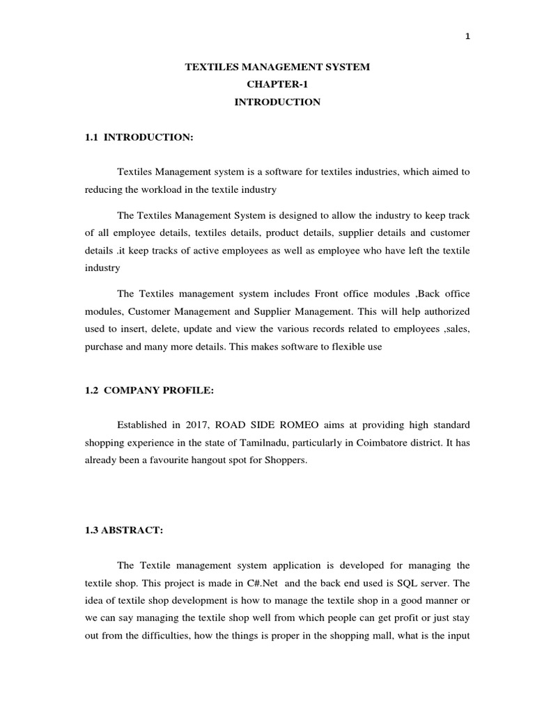 Textiles MAnagement | PDF | Microsoft Sql Server | C Sharp (Programming Language)
