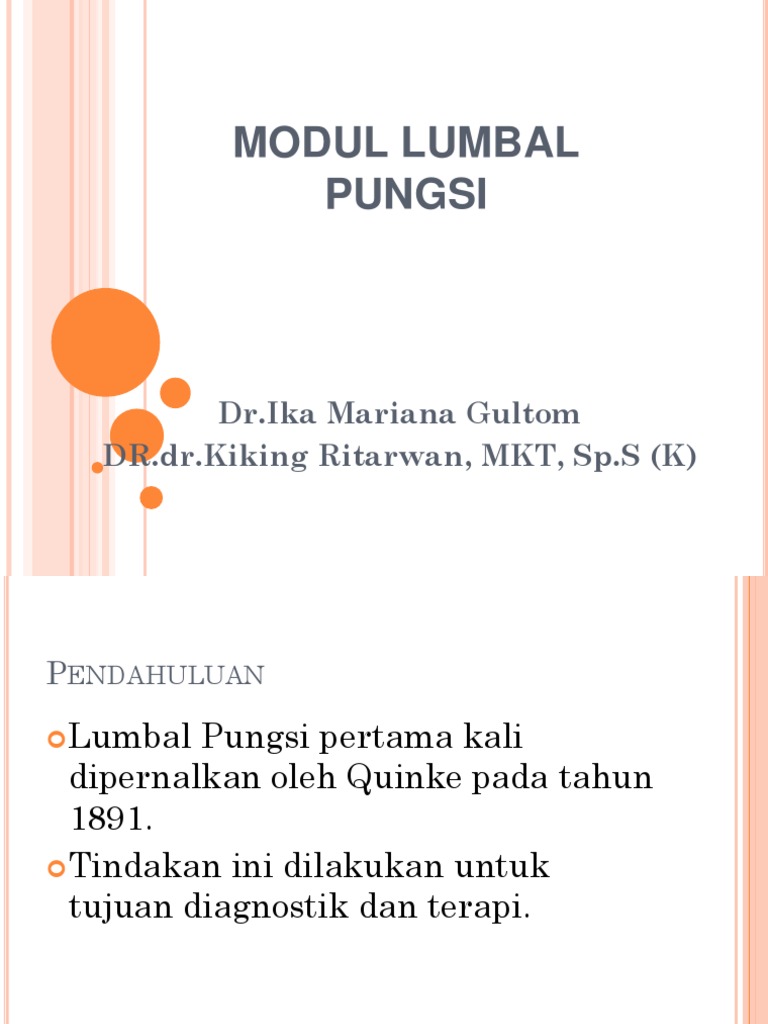 Modul Lumbal Pungsi | PDF