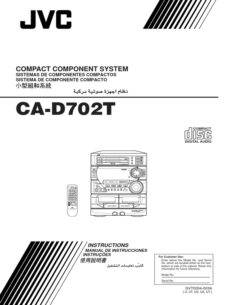 JVC MX d702t | PDF | Sound Recording And Reproduction | Antenna (Radio)