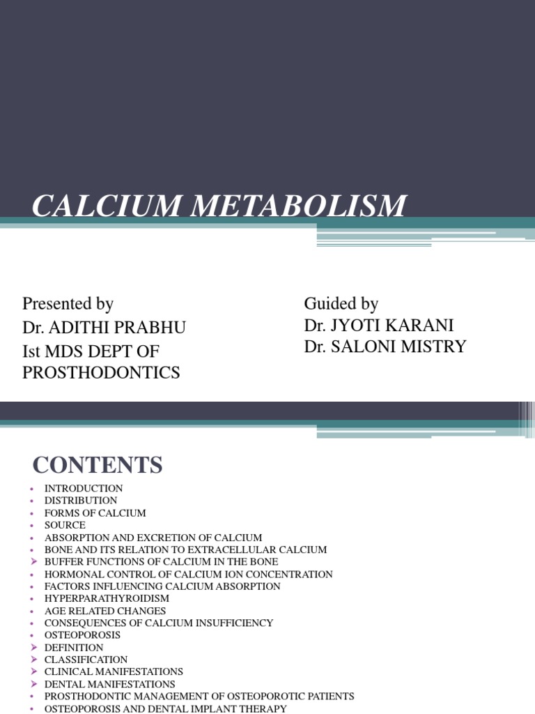 Calcium & Prosthodontics Guide | PDF | Osteoporosis | Bone