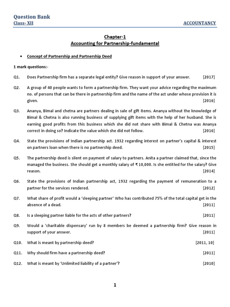 1-Accounting For Partnership-Fundamental-1 | PDF | Partnership | Interest