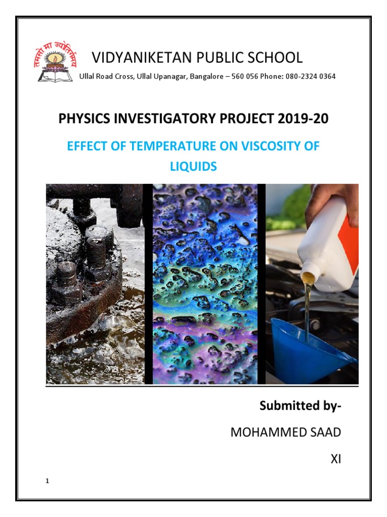 Effect of temperature on Viscosity of fluids. | Viscosity | Friction
