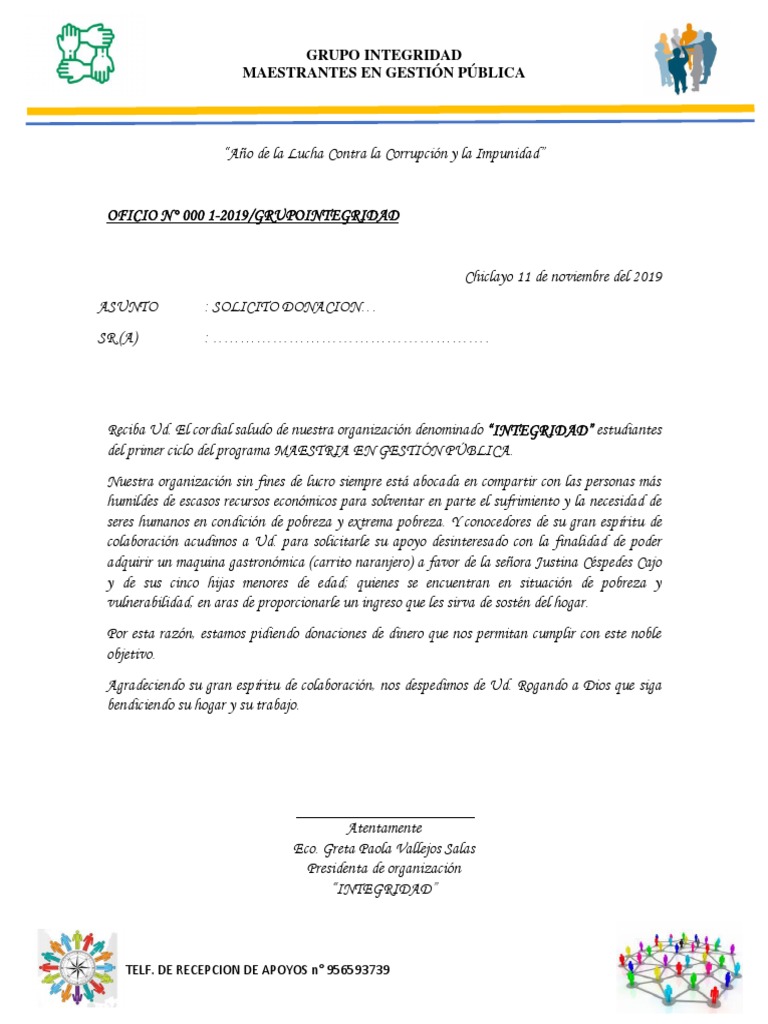 Modelo de Solicitud de Donacion | PDF