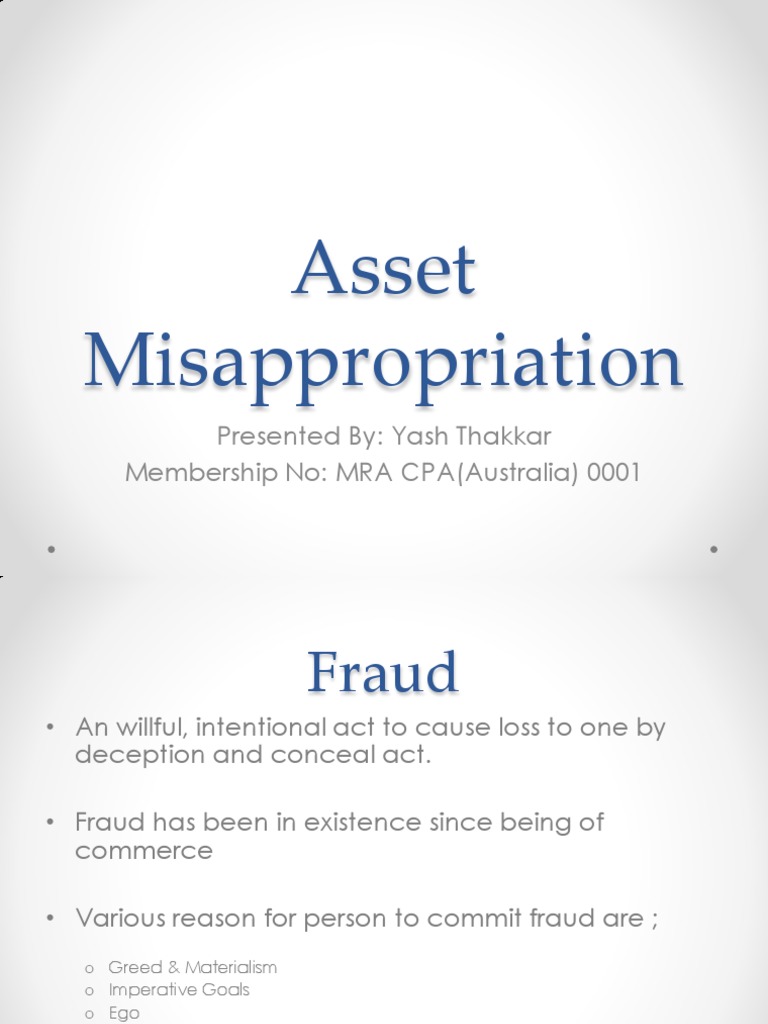 Asset Misappropriation Detection and Prevention | PDF